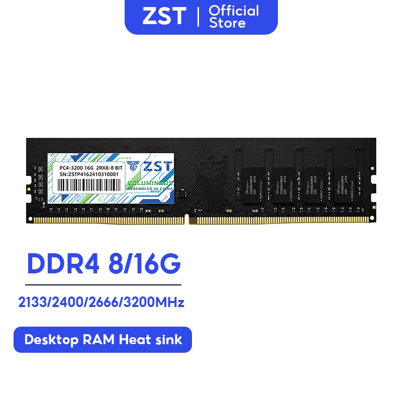 ZST RAM DDR4 (8GB/16GB *2) 2133 2400 2600 3200MHz Desktop Computer ...