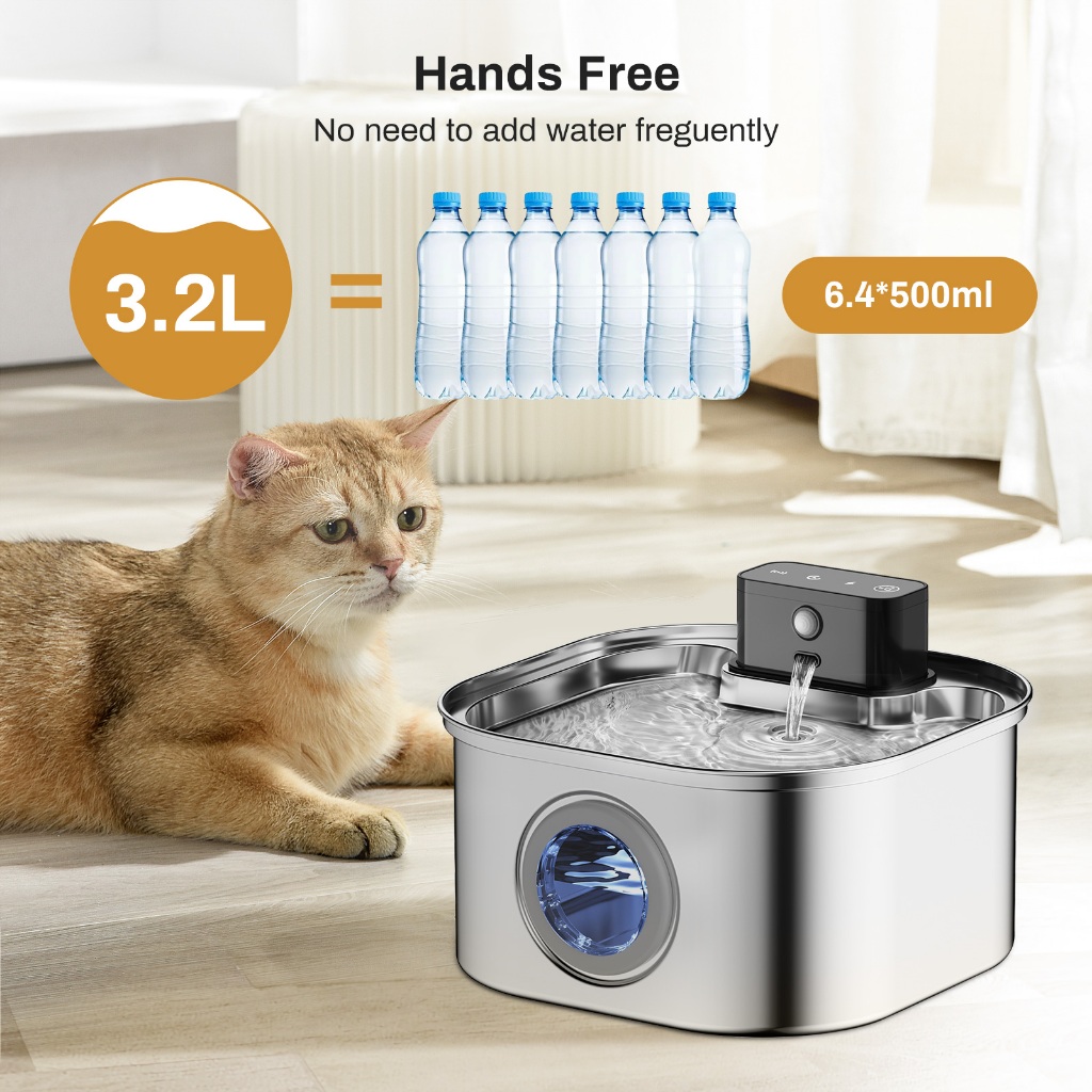 Wireless Cat Automatic Drinking Fountain with Induction Water Outlet ...
