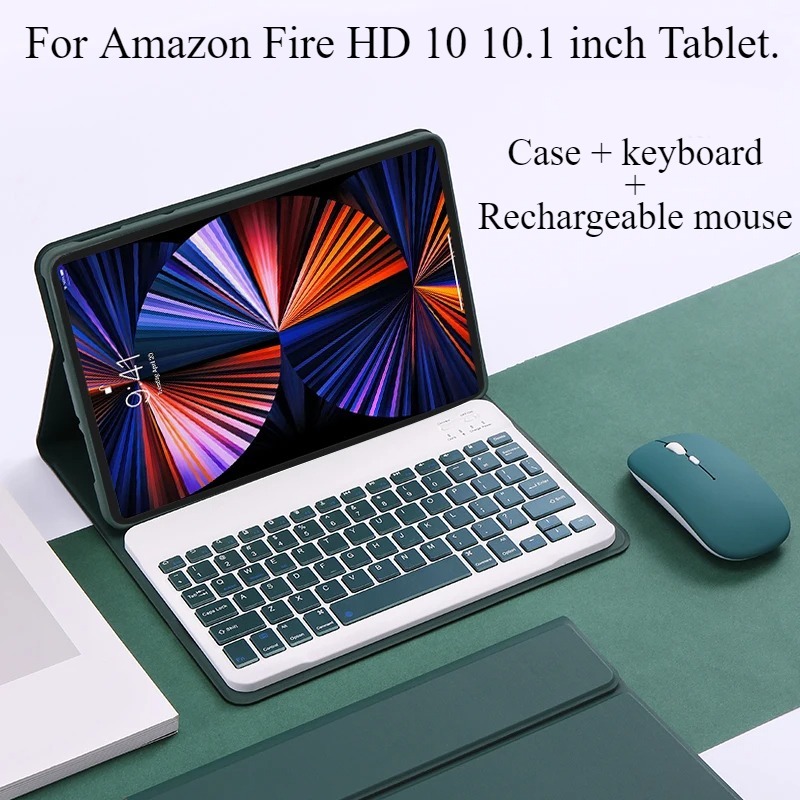 Keyboard Case For Amazon Fire HD 10 2023 Tablet 10.1 inch Plus 2021 ...
