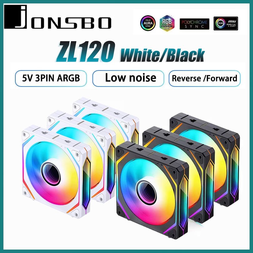 JONSBO ZL-120 Building Block Fan 12cm Desktop Computer Host Fan ARGB Shenguang Synchronous PWM ...