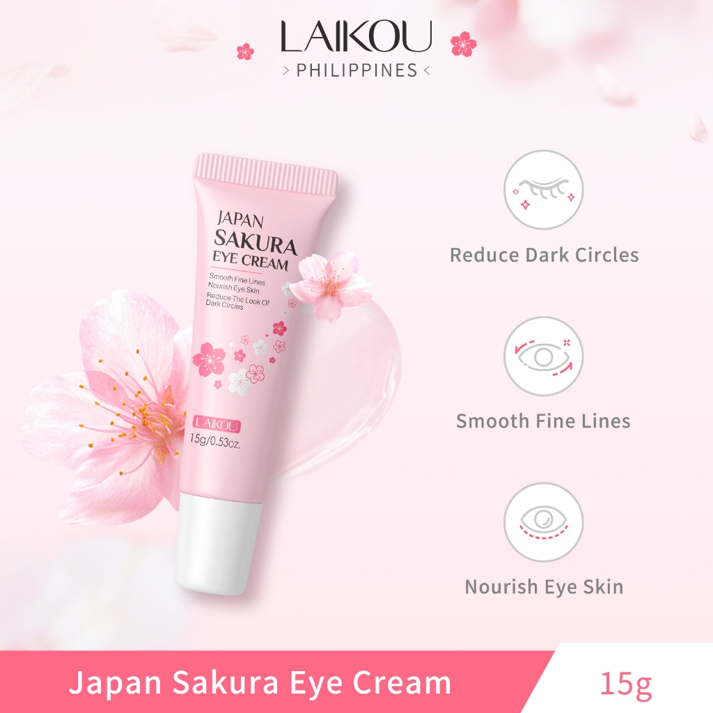 LAIKOU FDA Sakura Anti-Wrinkle Eye Cream Remove Dark Circles Fine Lines ...