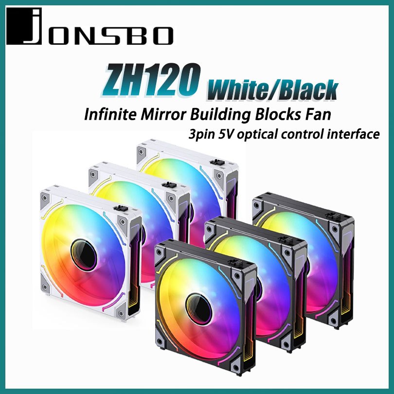 JONSBO ZH-120 Prism Block Fan 12cm Computer Case Fan ARGB Splicing ...