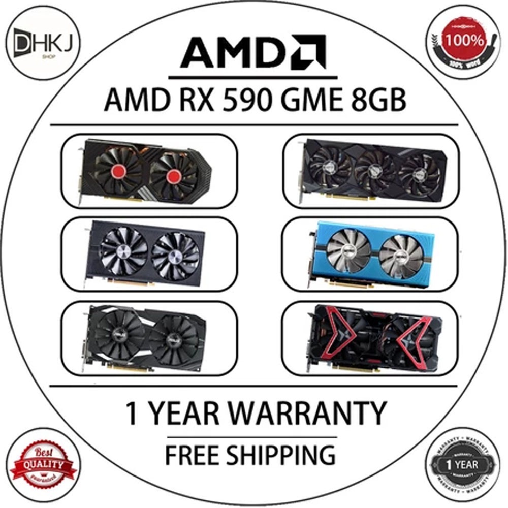 AMD Radeon RX 590 GME 8GB Graphics Cards 2304sp GDDR5 256bit Gaming ...