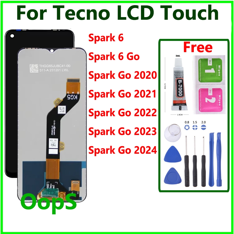 For Tecno Spark 6 Go Spark Go 2020 2021 2022 2023 2024 LCD Display Touch Screen Digitizer ...