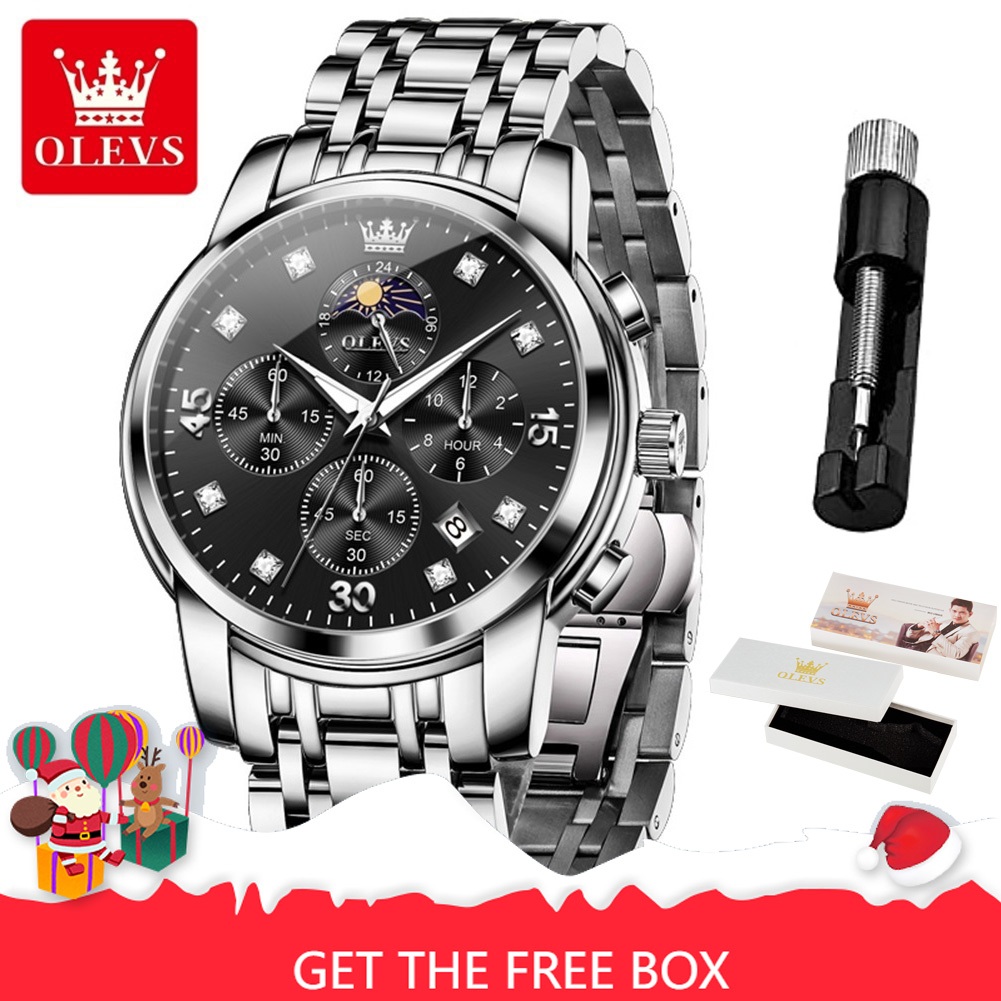 OLEVS Watch For Men Water Proof Original With Box Stainless Steel Strap ...