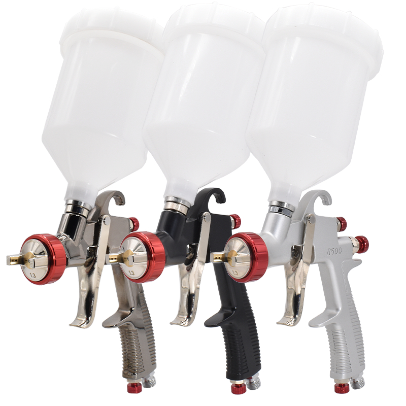 R500 LVLP Air Spray Gun 1.3mm 1.5mm 1.7mm 2.0mm Nozzle Gravity Feed ...
