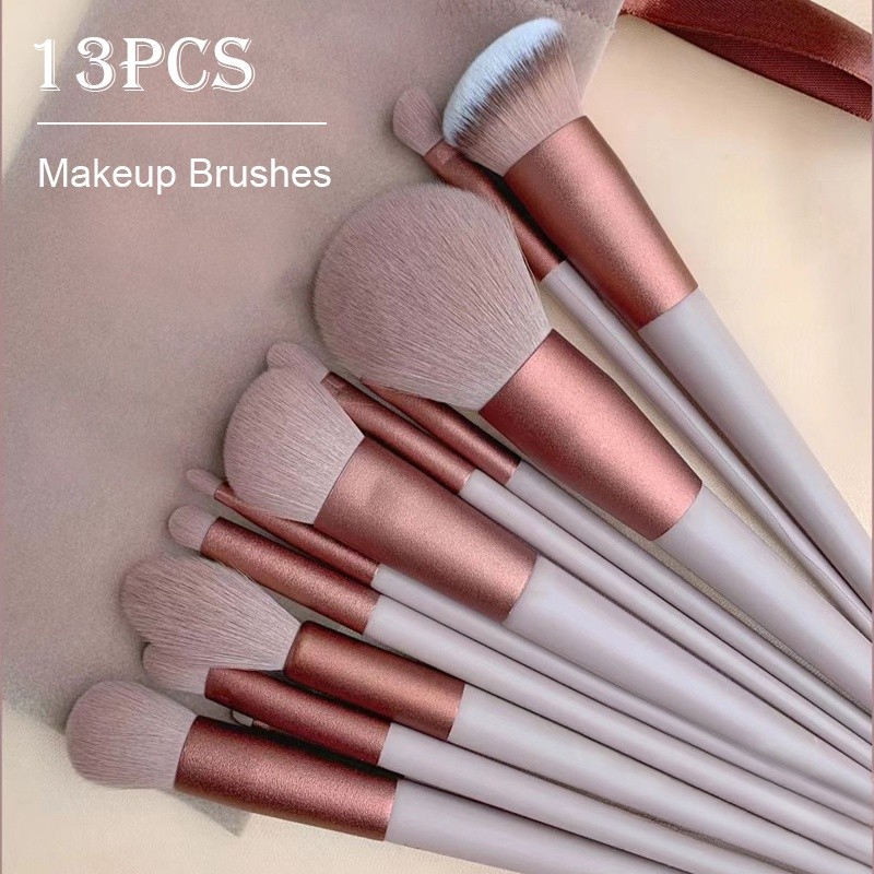 13 Pcs Soft Fluffy Beauty Tool Makeup Brushes Set Foundation Blush ...