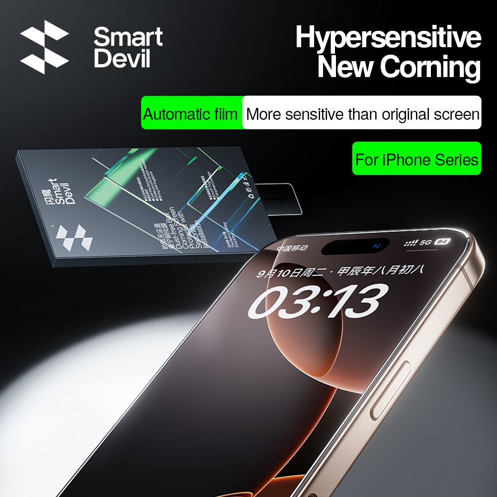 SmartDevil Quick Install Corning Tempered Glass For iPhone 16 Promax/iPhone16Pro/15/14/13/16e HD ...