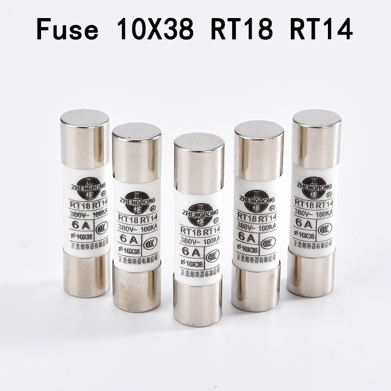 Ceramic fuse 10*38mm tube seat RT18-32 base fuse 1A 2A 3A 4A 5A 6A 8A ...