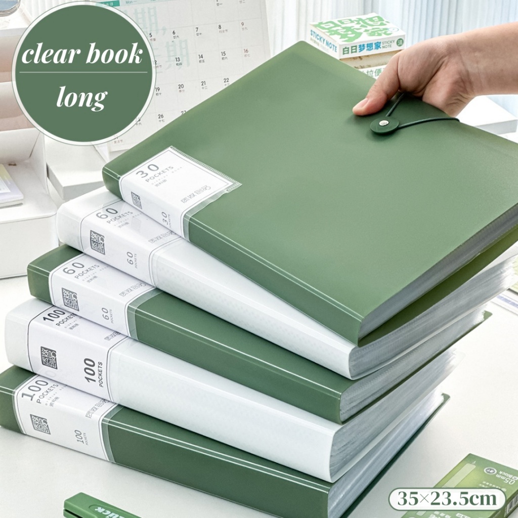 Clear Book Long 30/60/80/100 Pages Clear Folder Presentation Book ...