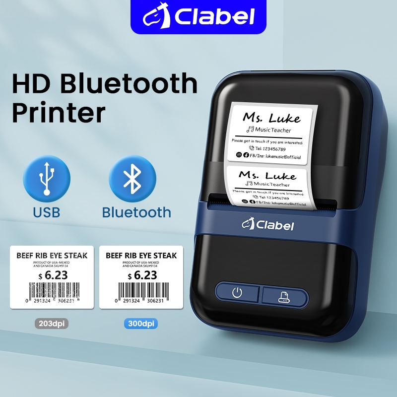 CLABEL 230B HD Label Printer 300DPI Label Maker Portable Bluetooth Thermal Printer, Label ...