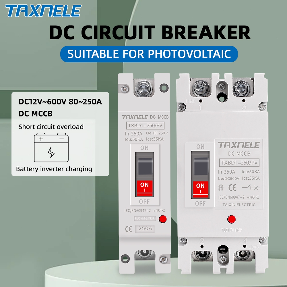 TAXNELE Solar Molded Case DC Circuit Breaker MCCB Overload Protection ...