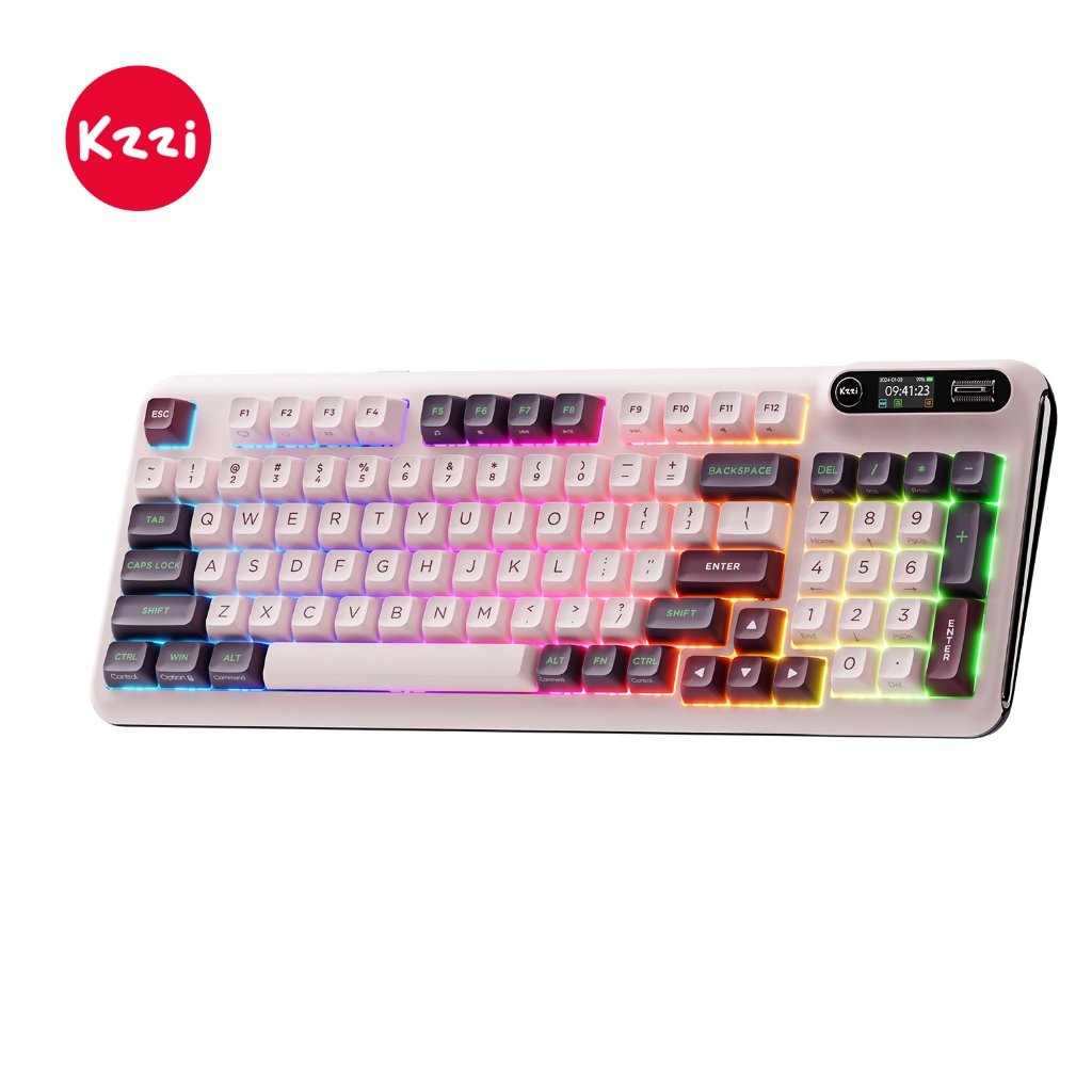 KZZI Z98 Nezuko Purple 94 Keys Wireless Mechanical Keyboard Bluetooth 5.0/2.4GHz/USB-C Wireless ...