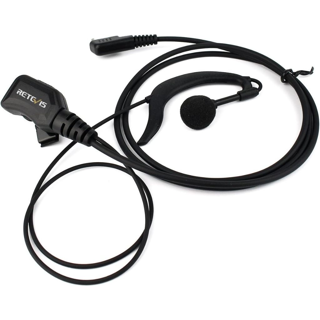 Retevis Type G Earhook Headset PTT 2 Pin Adjustable volume PU Wire ...
