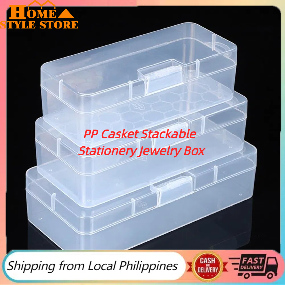 1PCS Transparent Storage Box Clear Plastic Case Rectangular Small Case ...