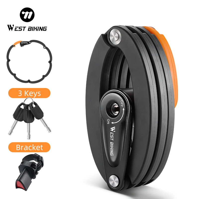 WEST BIKING Bike Lock Anti-Theft Key Lock Mountain Bike Chain Lock ...