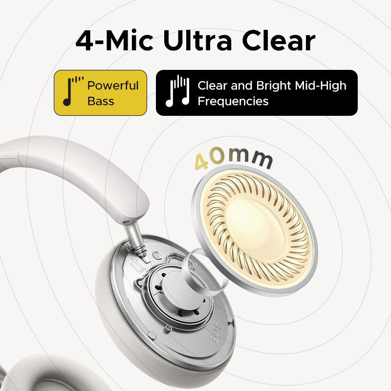 UGREEN Studio Max2 Wireless Bluetooth 5.4 Headphone Hi-Res Certified HiFi Earphone with 3D ...