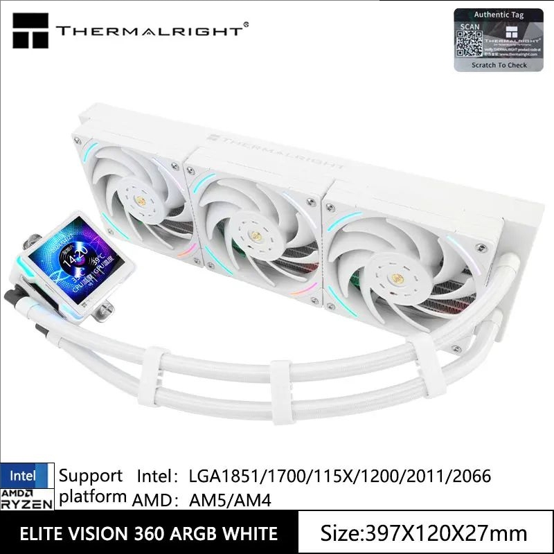 Thermalright ELITE VISION 360 ARGB All-in-one water cooling radiator，2. ...