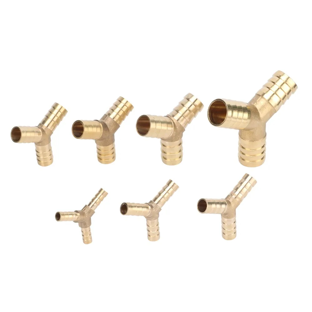 Y-Shape 3 Way Hose Barb Quick Connector Brass Splicer 6/8/10/12/14/ 16 ...