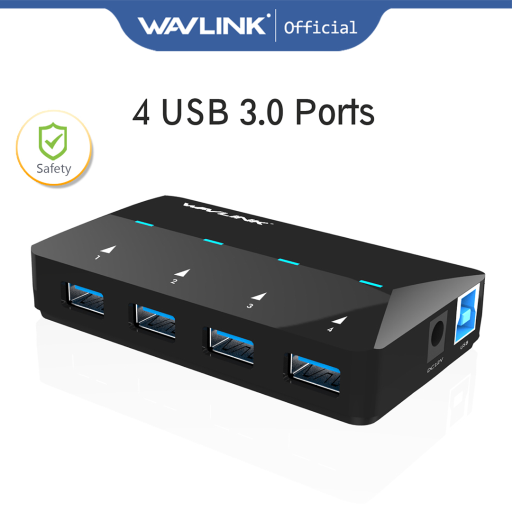 Wavlink 4-Port USB 3.0 Hub with Smart Charging Port up to 2.4A | Shopee ...