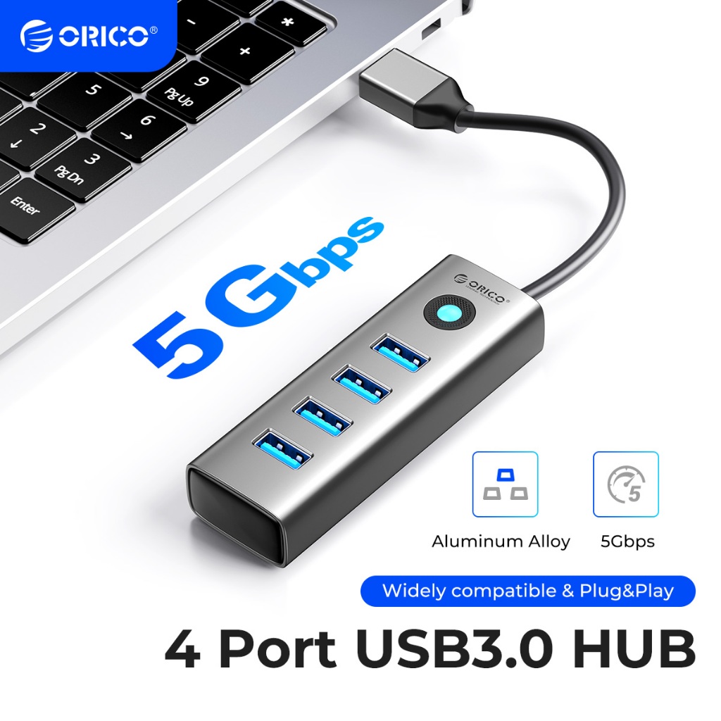 ORICO USB 3.0 HUB 4 Ports Plug And Play Mini Socket USB Splitter 5Gbps High-Speed USB Hub(PDD4U ...