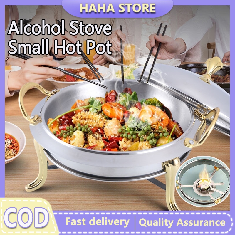 Stainless Steel Alcohol Hot Pot Buffet Set Alcohol Stove Small Hot Pot ...