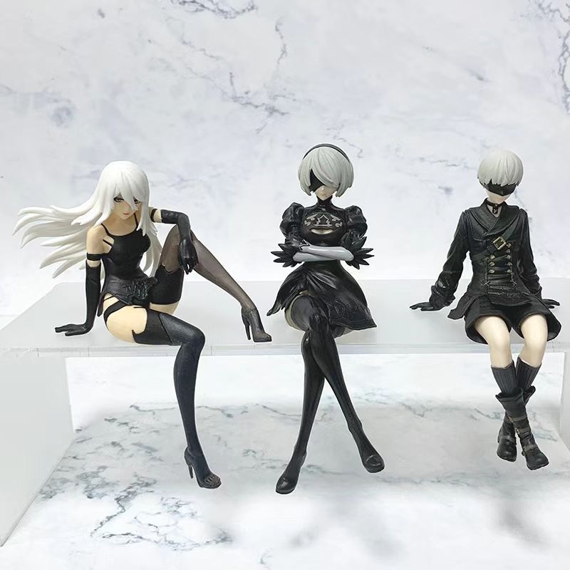 Game NieR Automata figurine 2B 9S sitting posture pvc model toys ...