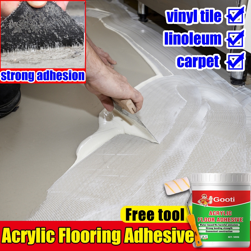 Gooti Acrylic Flooring Adhesive For Vinyl Tiles 1kg With Free Brush ...