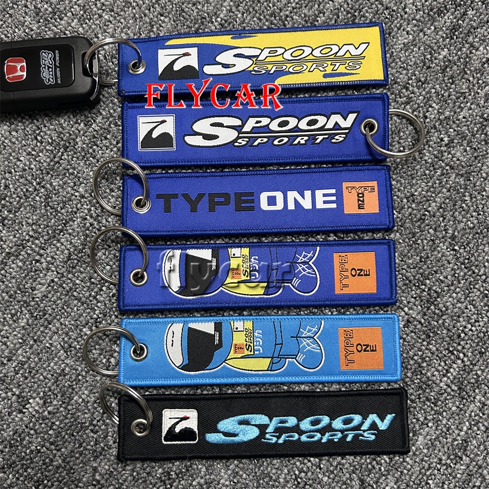 Spoon Sports Embroidered Keys Tag JDM Style Keychains for Honda Type ...