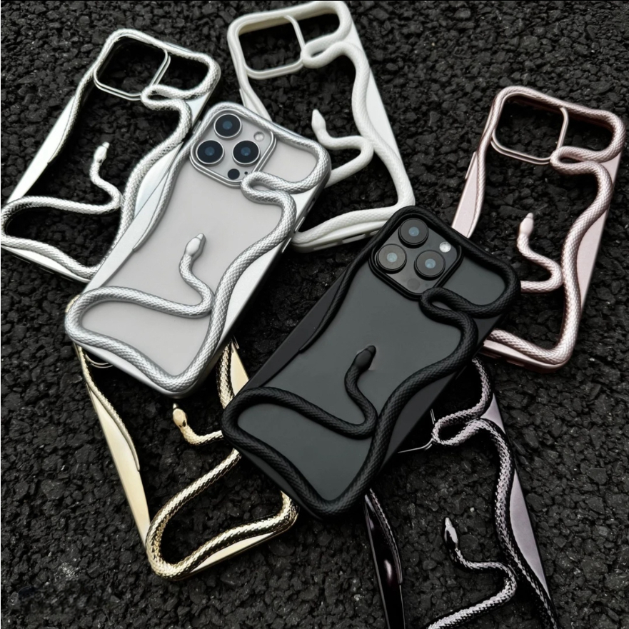 【TPU soft case/Snake/Gold】compatible for iphone 11 12 13 14 15 16 pro ...