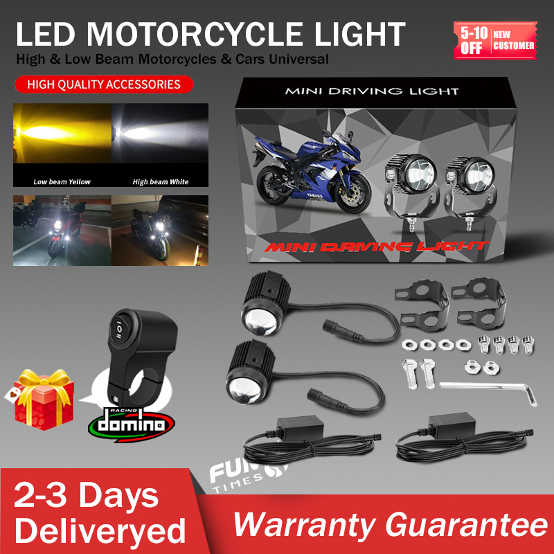 2 Pcs Universal Mini Driving LED V5 Light Yellow+White Dual color ...