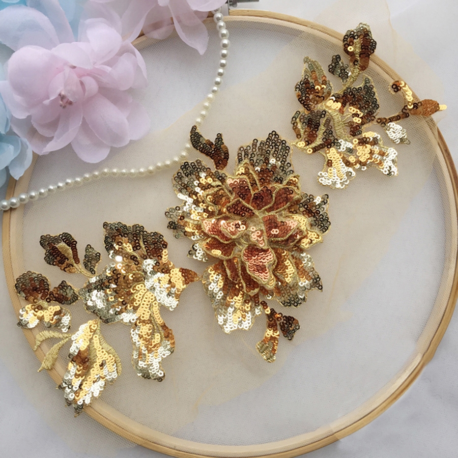 1 Piece of Multi-Color Sequin Flower Patch Fashion Sticker DIY Clothing ...