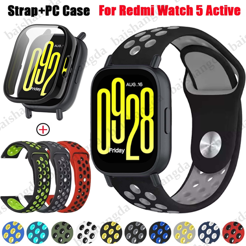 Silicone Strap +PC Case For Redmi Watch 5 Active Strap ,Tempered Glass ...