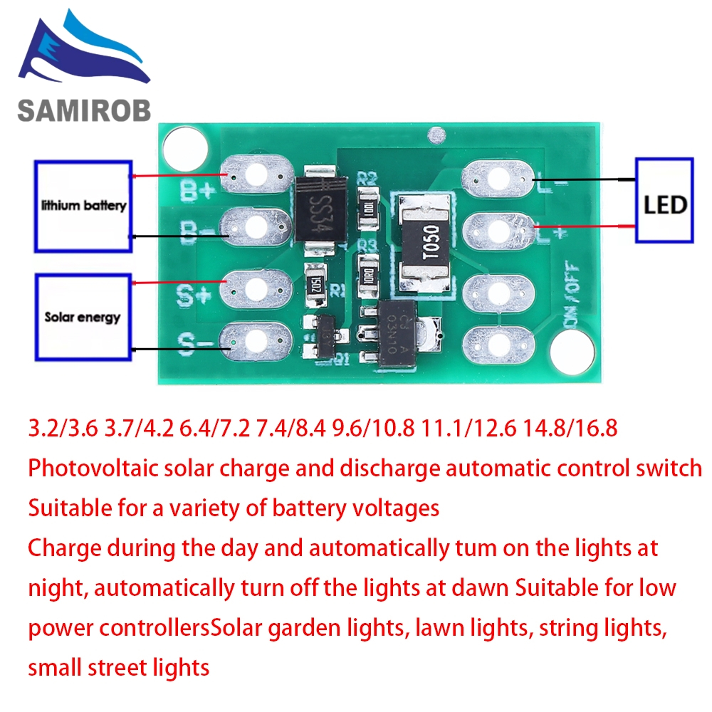 Automatic Solar Panel Battery Charger Board Night Light LED Lamp ...