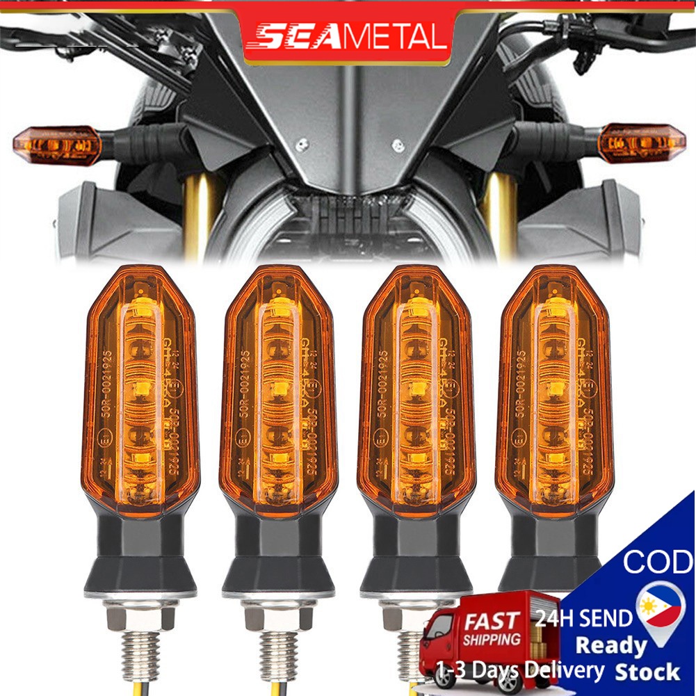 SEAMETAL 2Pcs 12V Motorcycle Turn Signal Light Universal LED Light ...