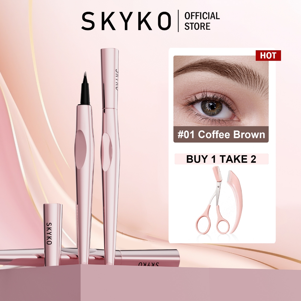 SKYKO Waterproof Liquid Eyebrow Pencil 24 hours Long Lasting | Shopee ...