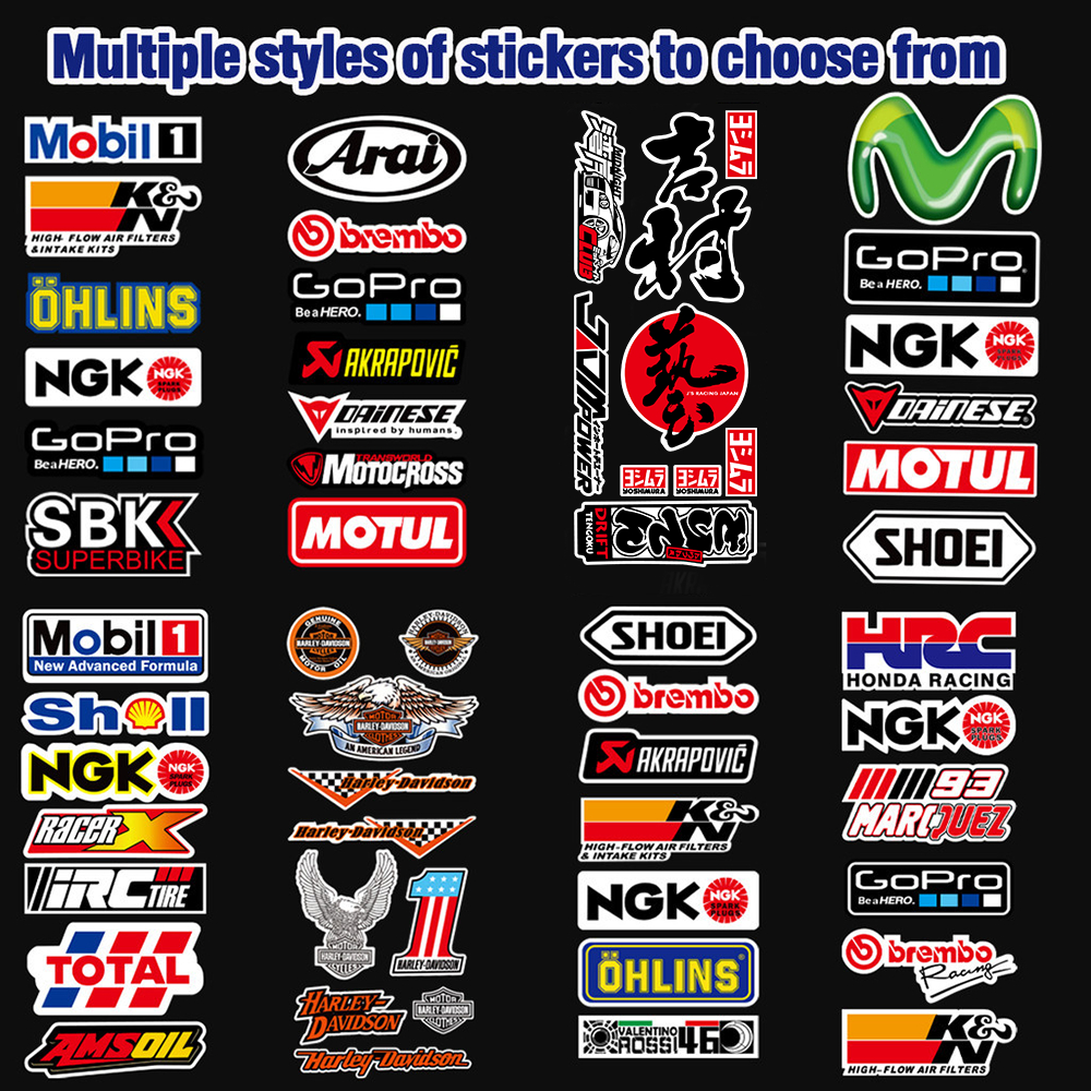 Motorcycle Reflective Decal Stickers Vinyl Helmet Stickers Waterproof ...