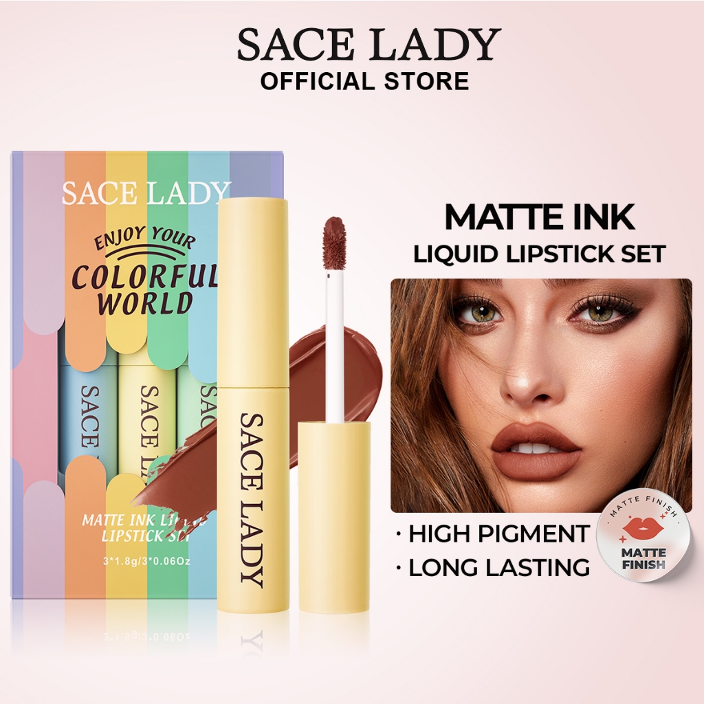 SACE LADY Matte Ink Liquid Lipstick Set High Pigment Waterproof Lip ...