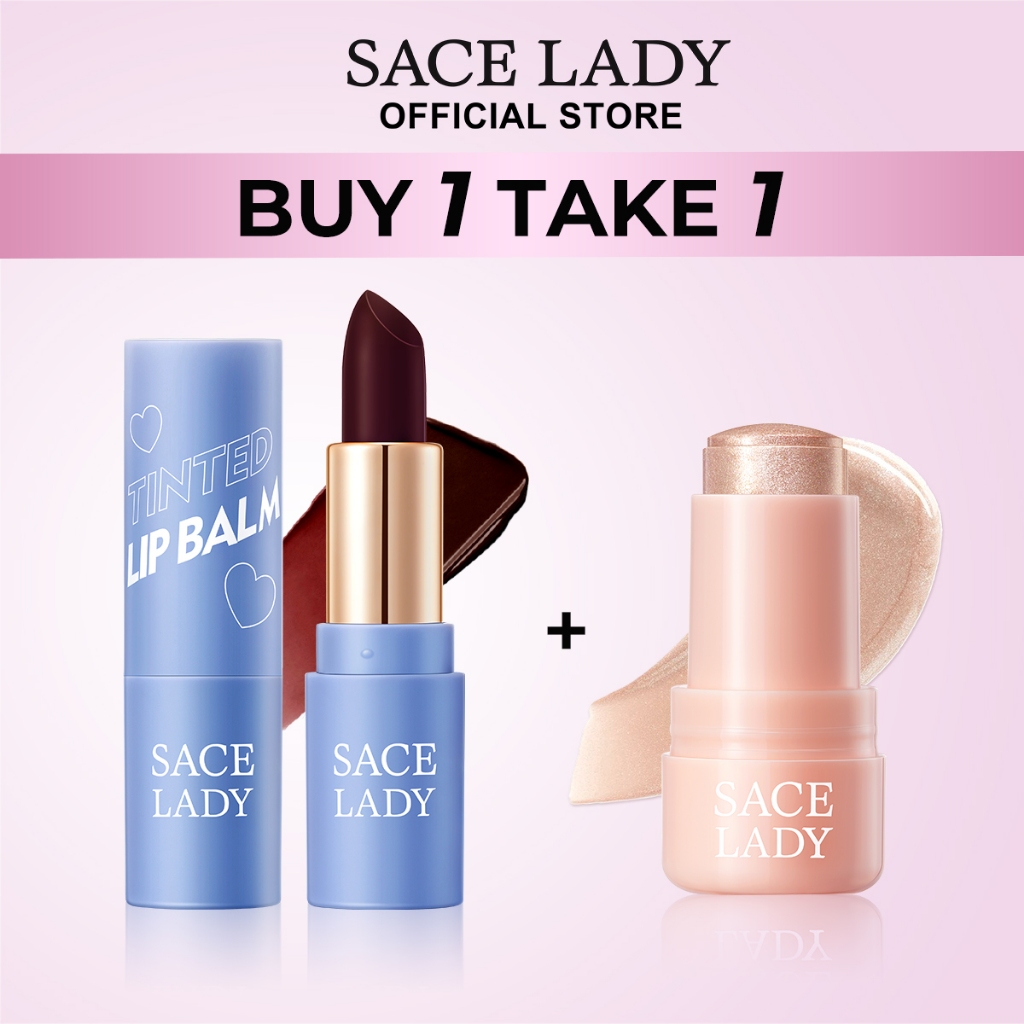 SACE LADY Lipstick Moisturizing Color Lip Balm + Lasting Glowing ...