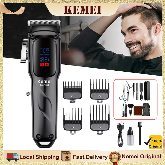KEMEI KM-1550 Hair Clippers Trimmer Rechargeable Professional Electric ...