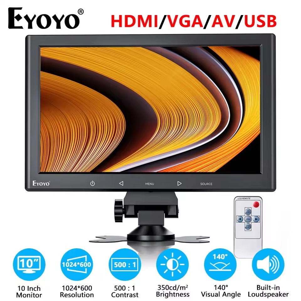 Eyoyo 10 Inch HDMI Monitor with Sensitive Touch Buttons & Speaker ...