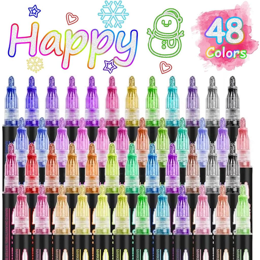 8/12/24/36/48 Colours Double-Line Outline Pen Contour Pen Dream Flash ...