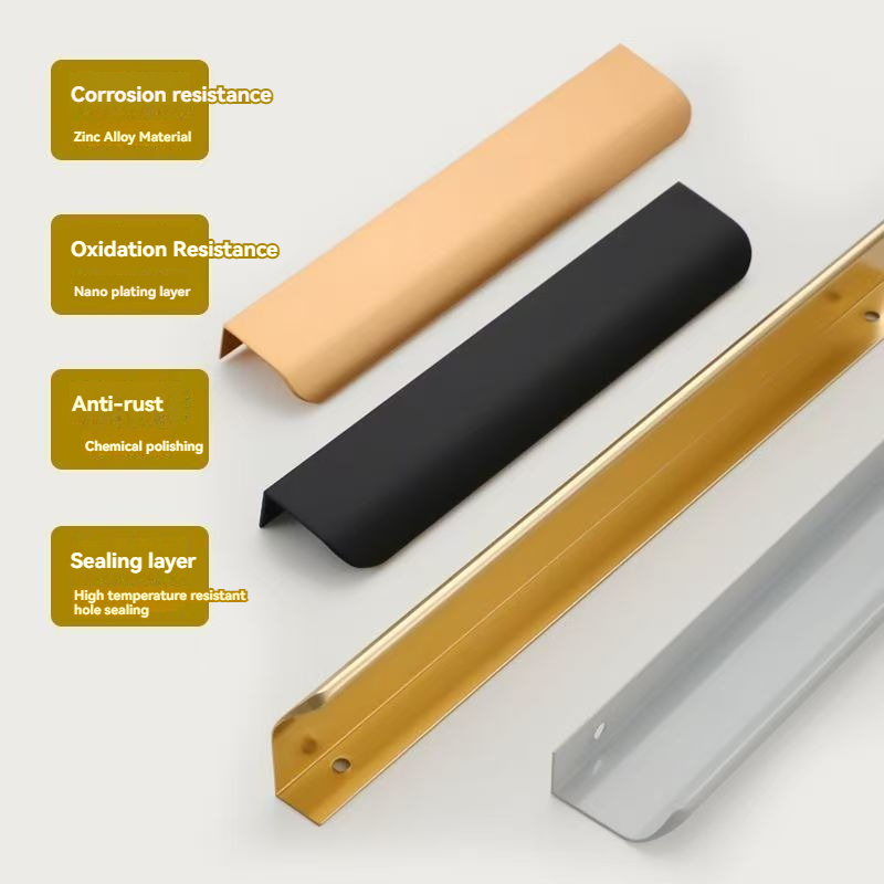 Invisible handle modern simple no-punch dark drawer cabinet door ...