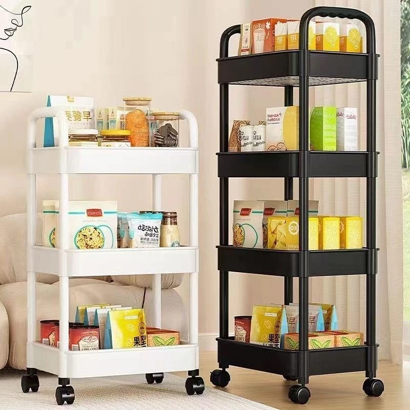 2/3/4/5 Layers Bedroom Trolley Cart Moving Rack Kitchen Storage Shelf ...