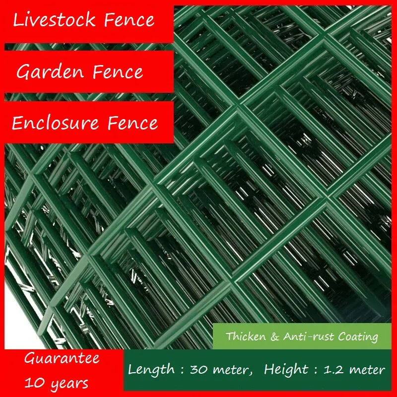 Thick Coating Wire Fence Mesh Fence Net 16-25KG 30 Meter Per Roll ...