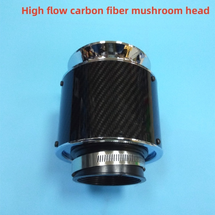 High flow carbon fiber mushroom head genuine carbon fiber intake air ...