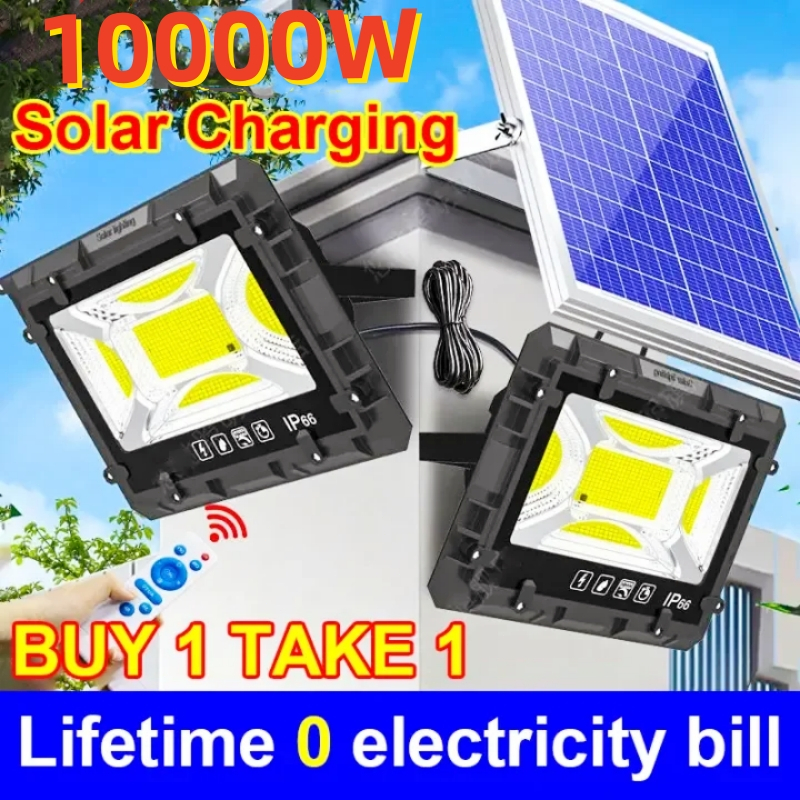 Solar flood light 10000W with solar panel outdoor waterproof IP67 solar ...