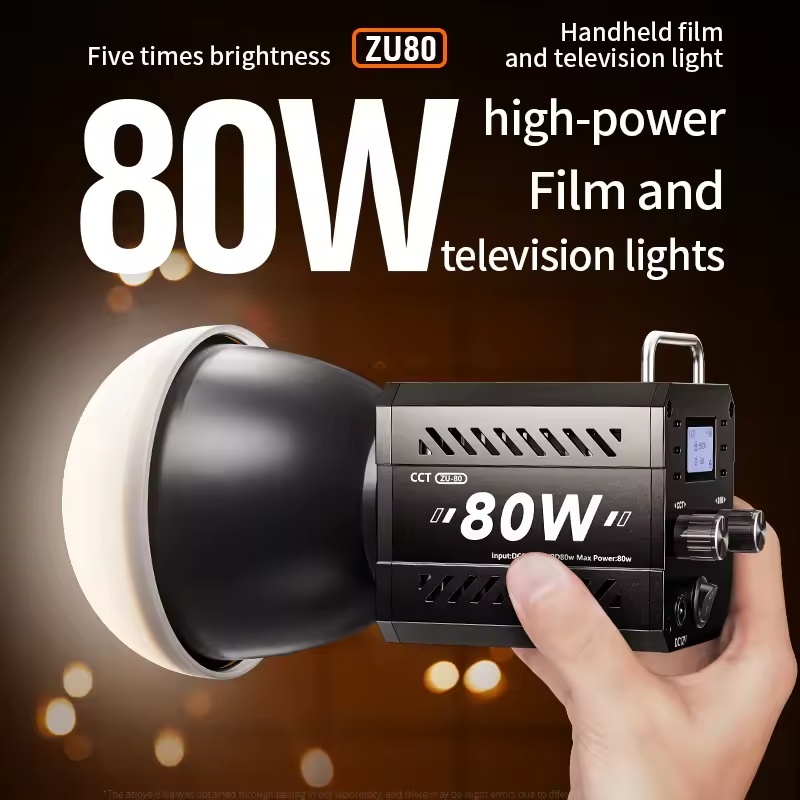 ZU80 Tri-Color LED Pro Video Light Mini Bowens Mount 80W COB Light 2500 ...