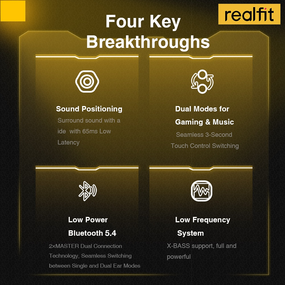 Realfit F4 AI Active Noise Cancelling Bluetooth Earbuds with Mic ...