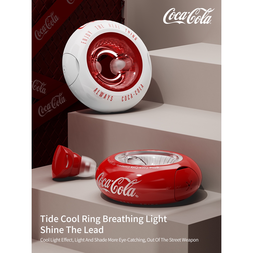 Coca-Cola T12 Donut shape TWS Bluetooth Wireless Earphones Bluetooth 5. ...